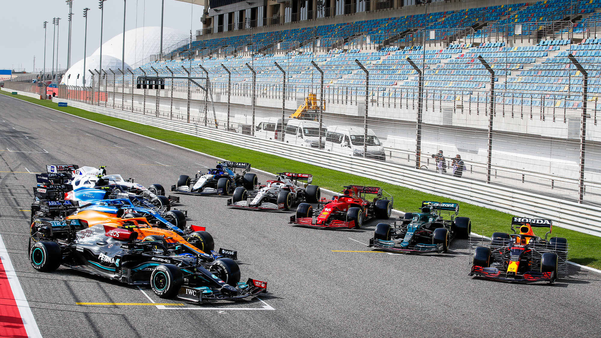 F1 testing 2021, Day 1: Cars revealed in full; Mercedes hits trouble ...